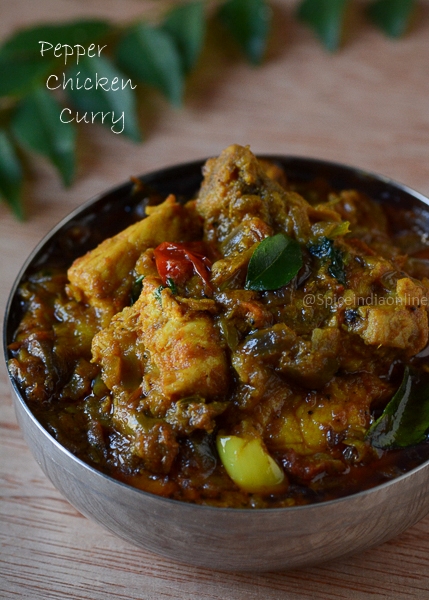 Pepper Chicken Curry - Madras Style Spicy Pepper Chicken Curry ...