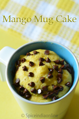 EGGLESS MANGO MUG CAKE RECIPE - Microwave Recipes — Spiceindiaonline