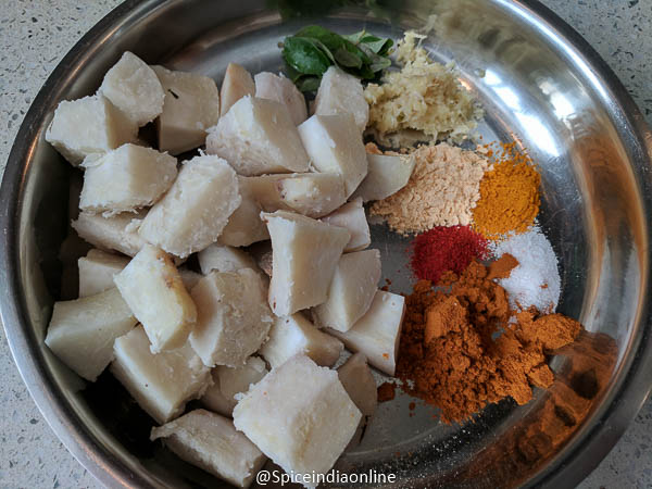 Seppankizhangu Fry - Arbi Fry - Taro root fry — Spiceindiaonline