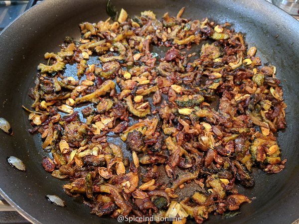 Pavakkai Varuval - Crispy Bitter Gourd Stir Fry — Spiceindiaonline